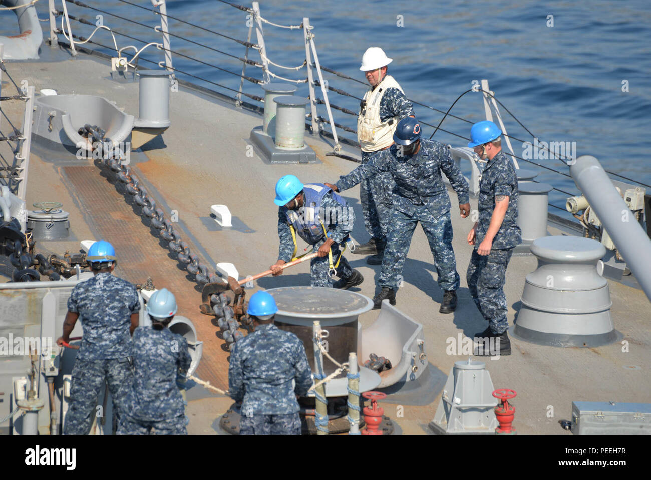 150813-N-ZZ999-699 THÉOULE-SUR-MER, France (Aug. 13, 2015) Sailors ...