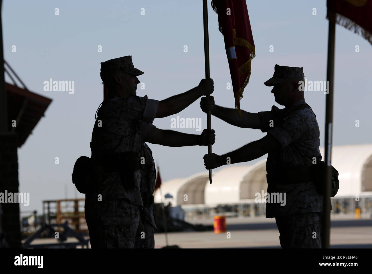 Outgoing Marine Fighter Attack Squadron 121 commanding officer, Lt. Col ...