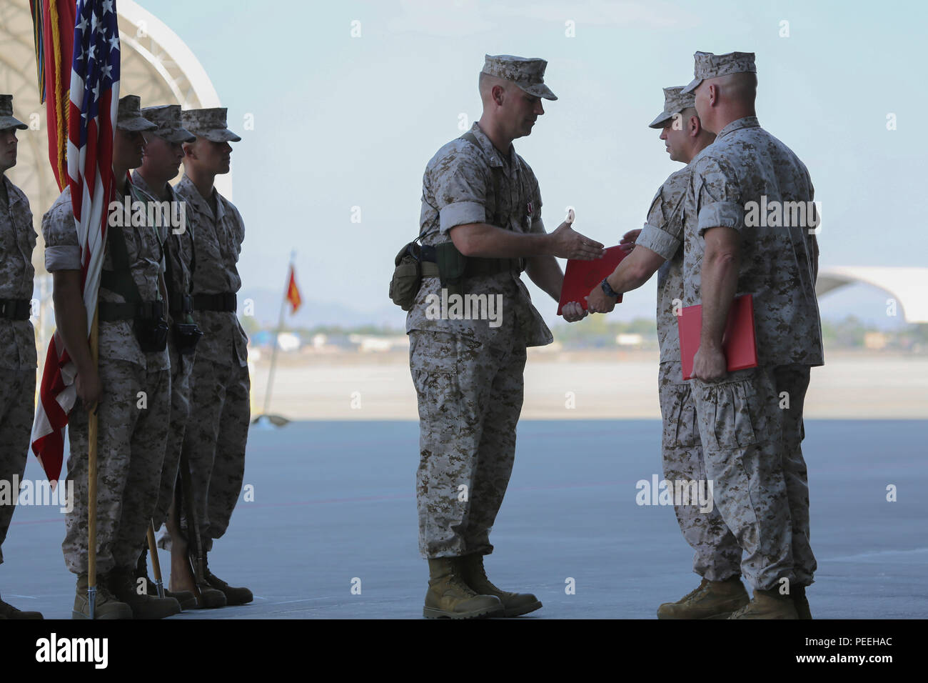 Outgoing Marine Fighter Attack Squadron 121 commanding officer, Lt. Col ...