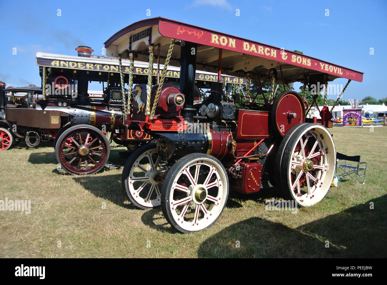 A line of steam powered Agricultural Traction Engines on display at the ...
