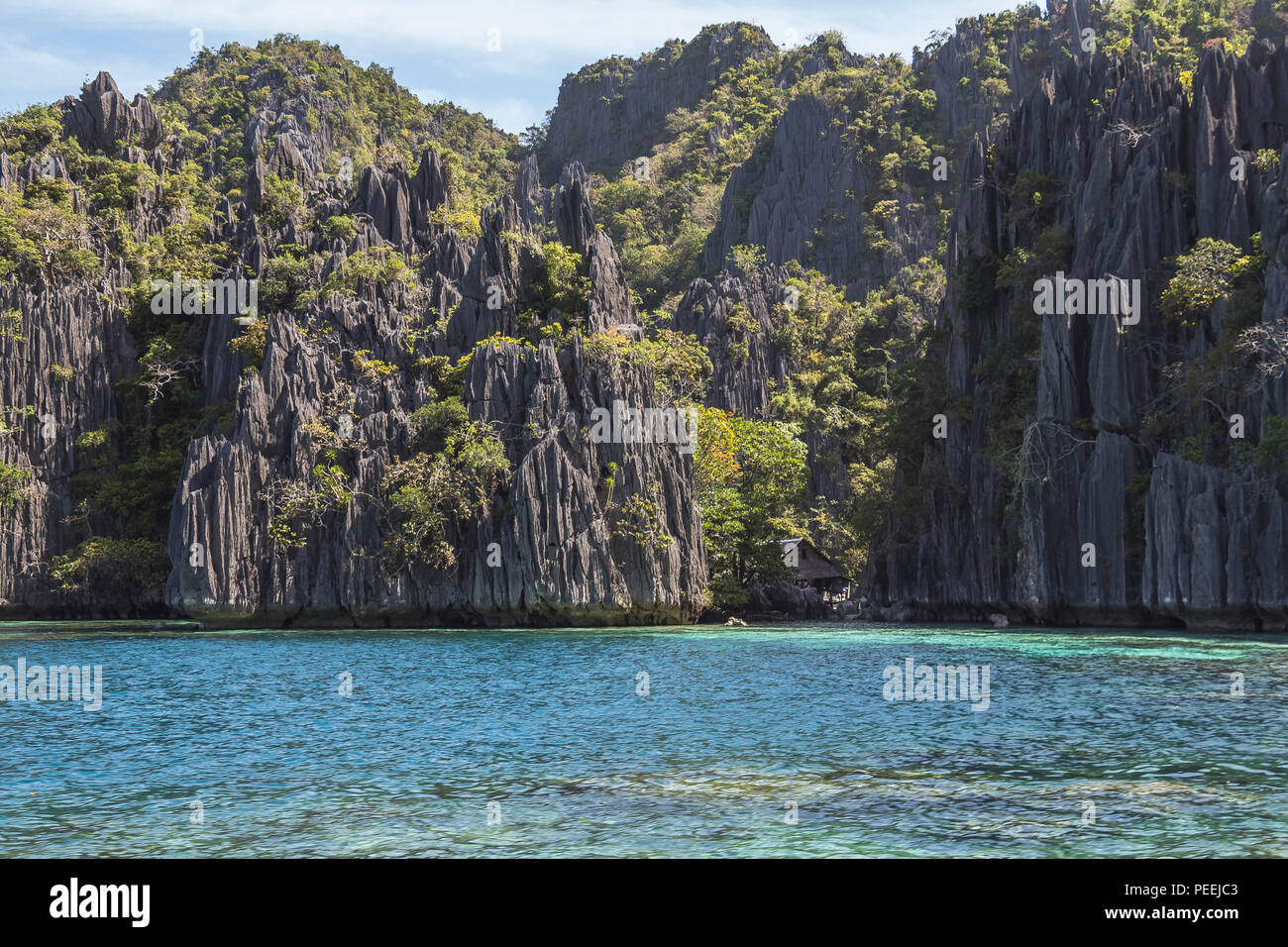 Beautiful scenery on philippine sea with boat tour Stock Photo - Alamy