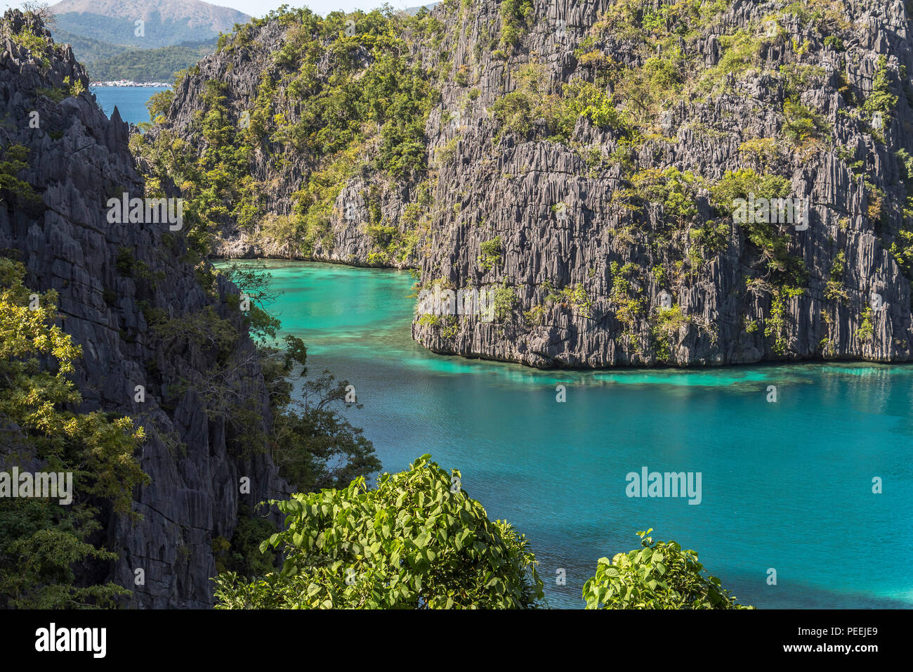 Aerial view kayangan lake coron hi-res stock photography and images - Alamy