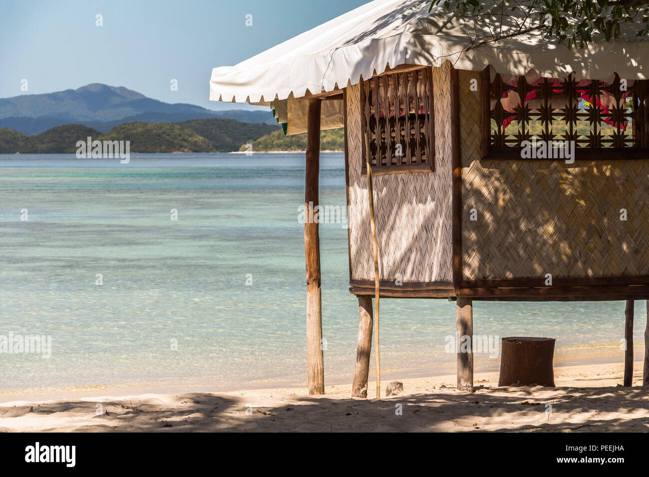 Beach cottage on philippine island and beautiful sea Stock Photo - Alamy