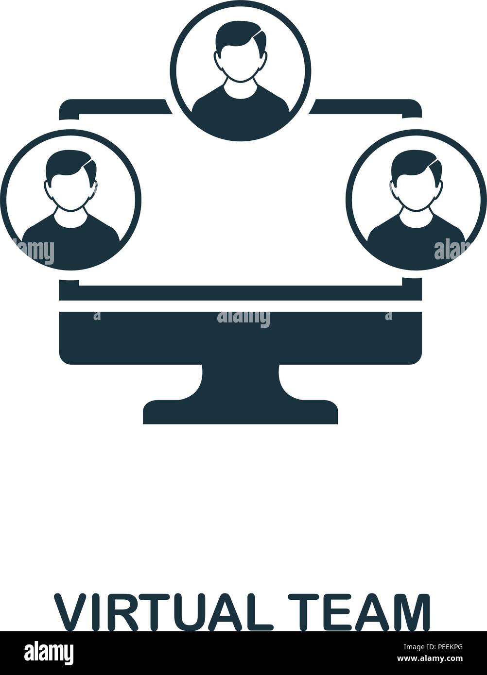 Virtual Team creative icon. Simple element illustration. Virtual Team ...