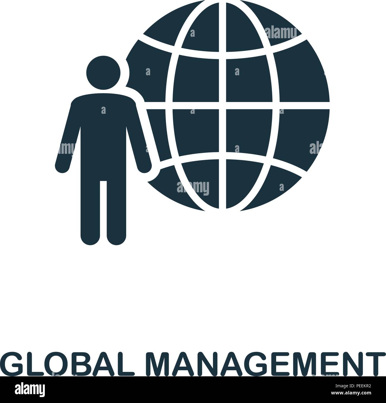Global Management creative icon. Simple element illustration. Global ...