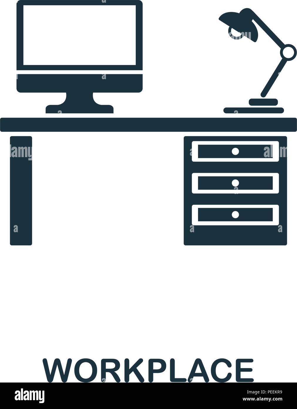 Workplace creative icon. Simple element illustration. Workplace concept ...