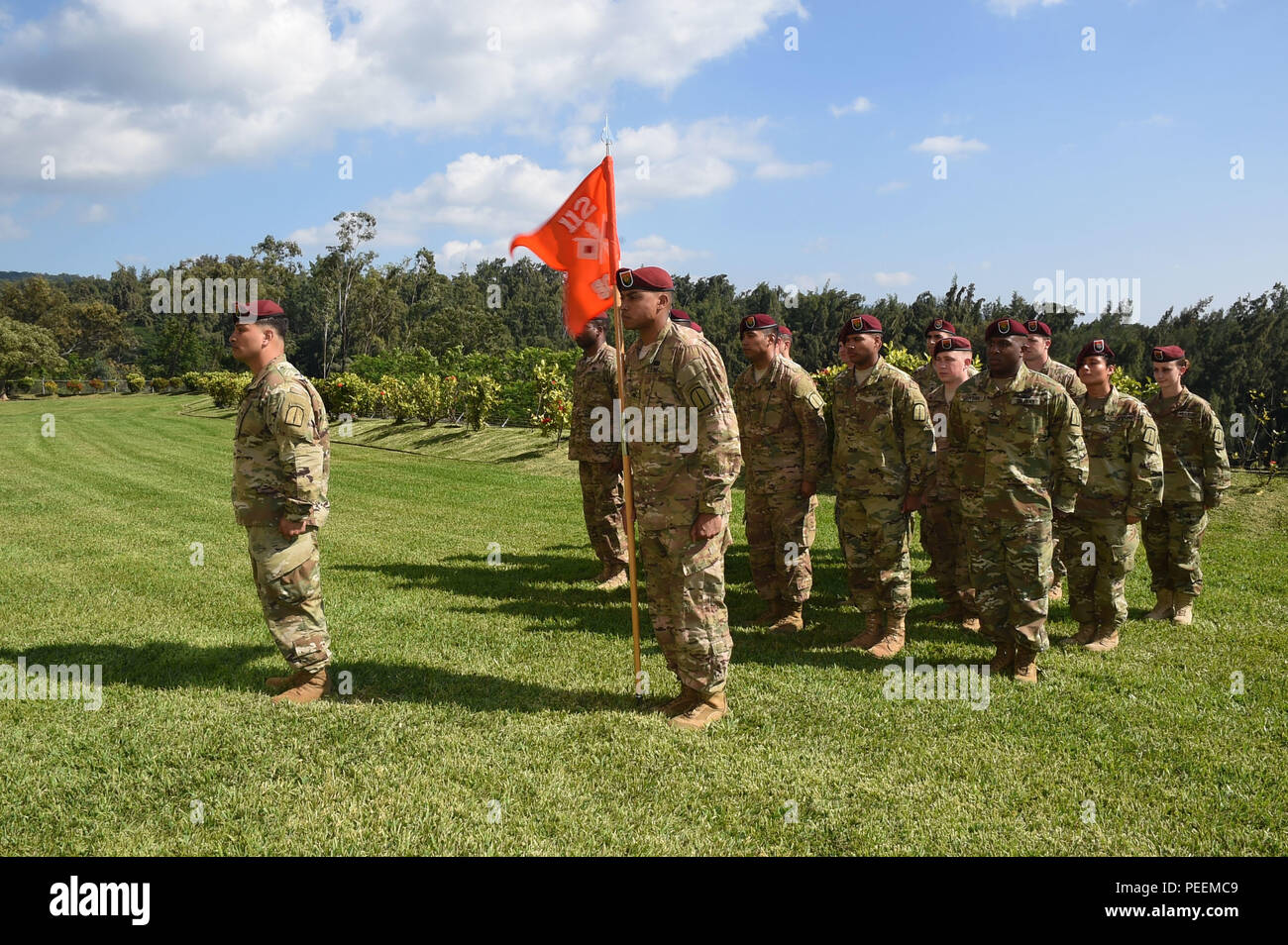 Soldiers special stand attention during hi-res stock photography and ...