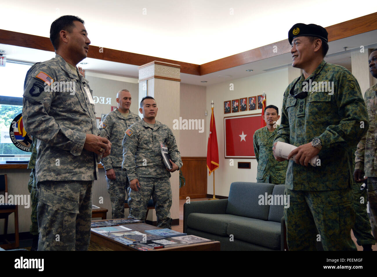 Col. Teo Wee Hong (right), chief of staff, 6th Division, Singapore army ...
