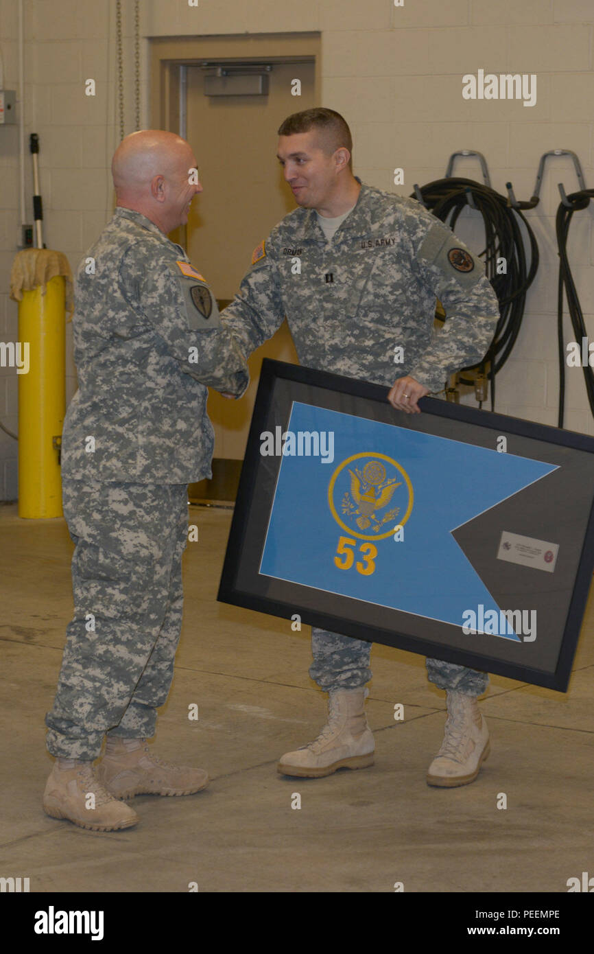 Indiana National Guard Capt. Andrew Orman presents the 53rd Civil ...