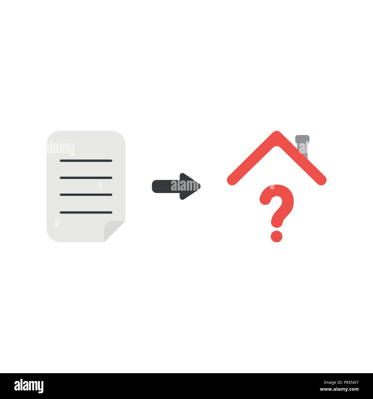 Flat design vector illustration concept of written paper and red ...