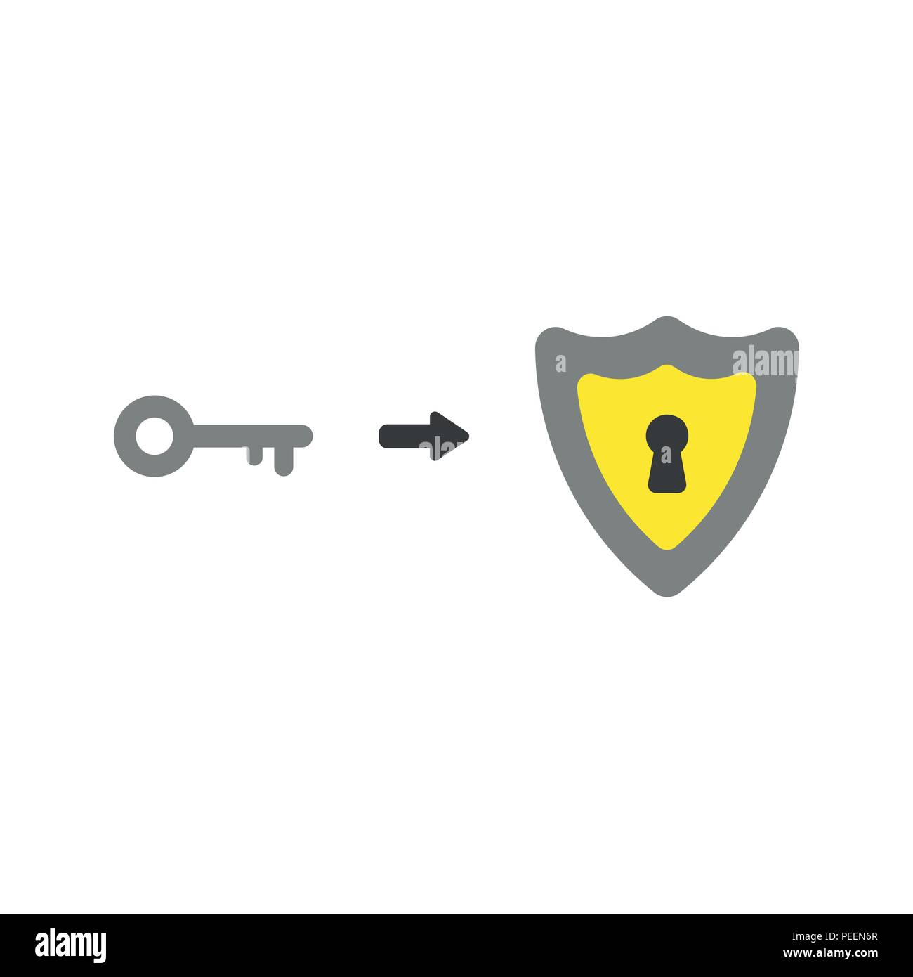 Flat design vector illustration concept of shield guard symbol icon ...