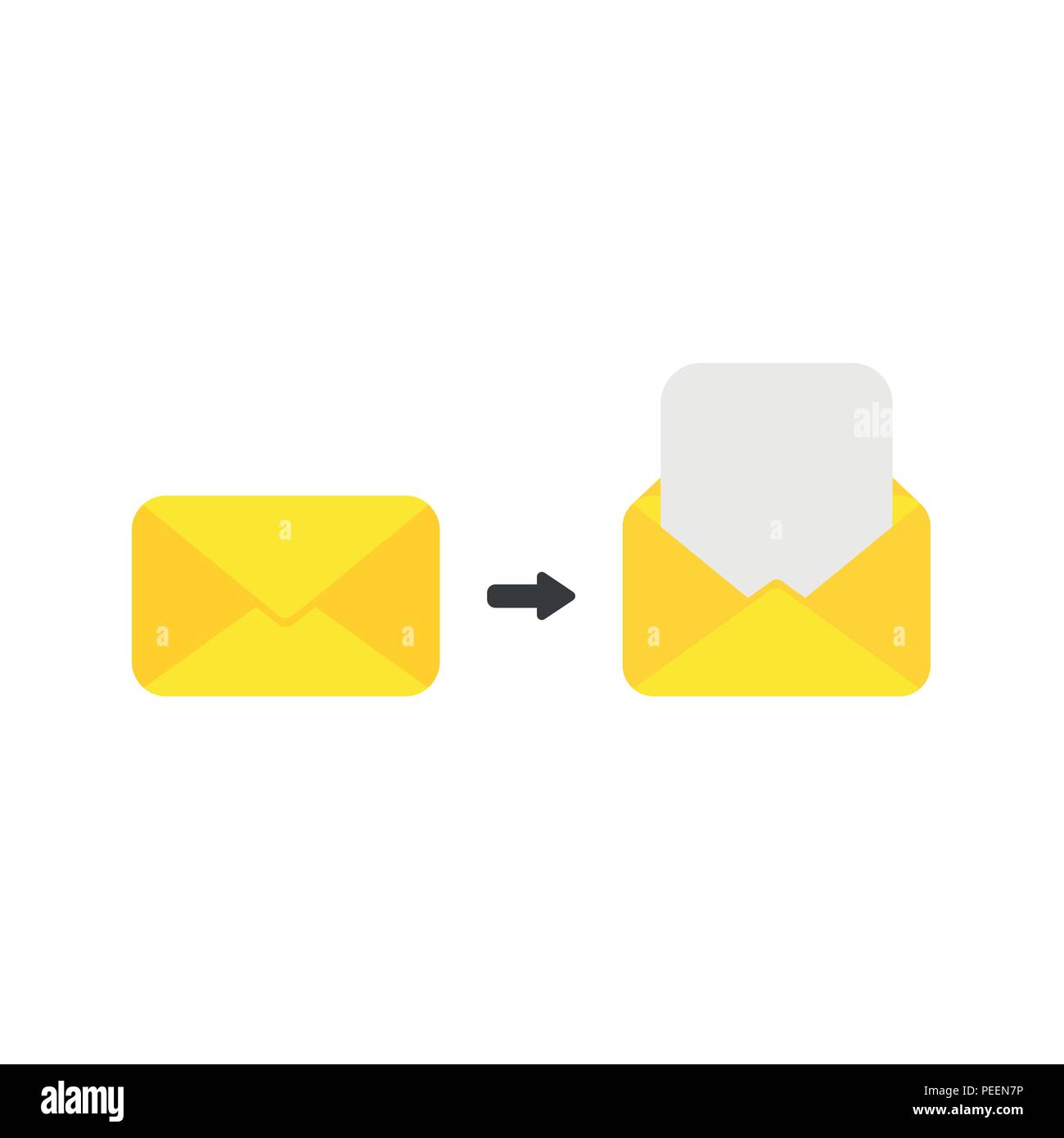 Flat design vector illustration concept of yellow closed and open ...