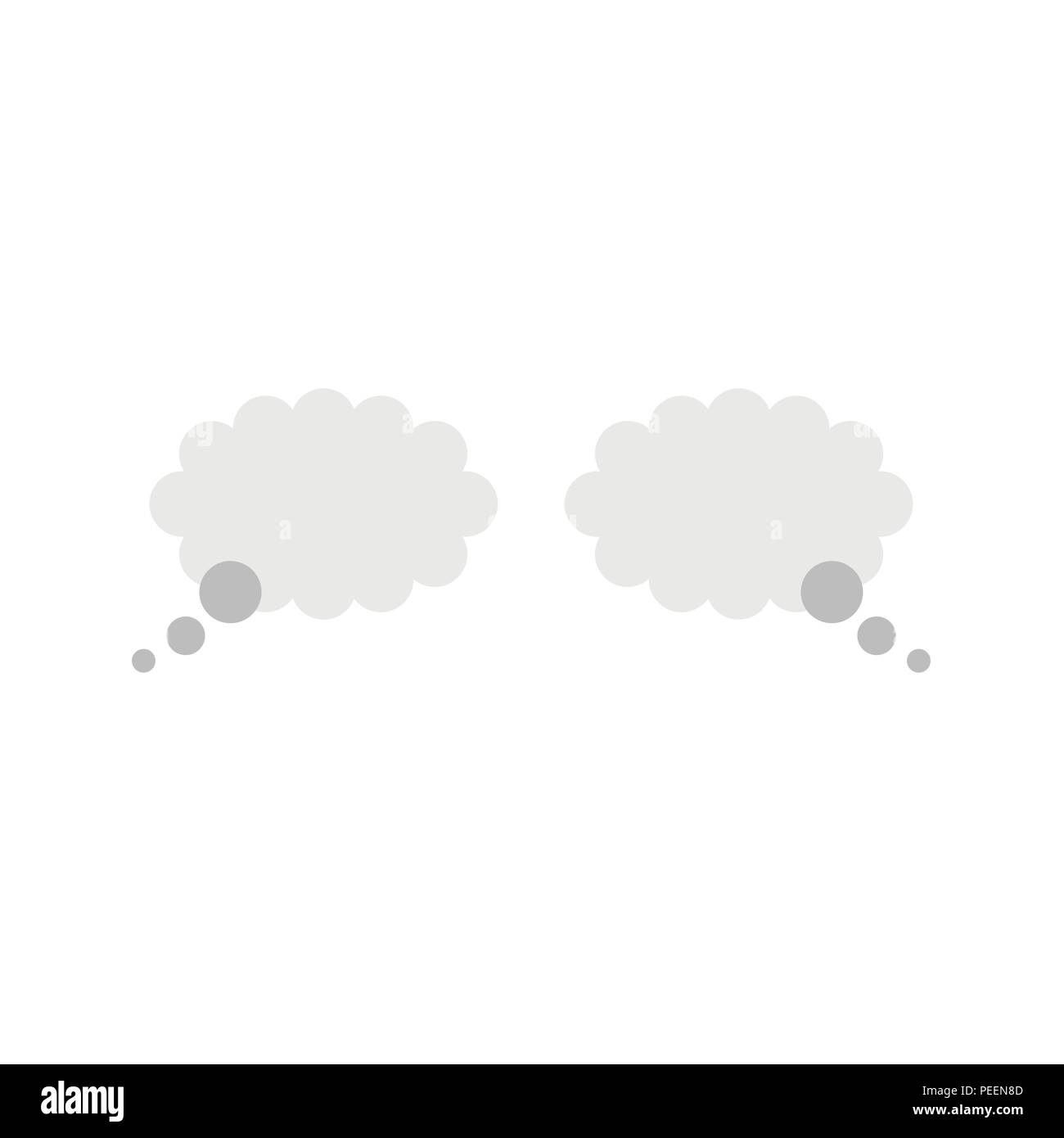 Flat design vector illustration concept of two thought bubbles symbol ...