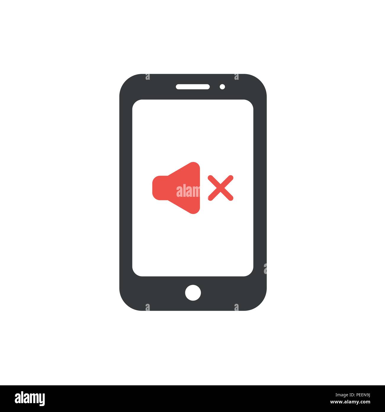 Flat design vector illustration concept of red speaker sound symbol ...
