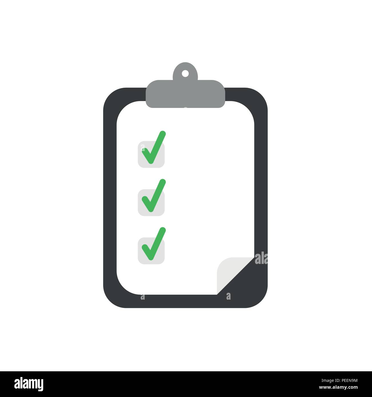 Flat design vector illustration concept of clipboard symbol icon with ...