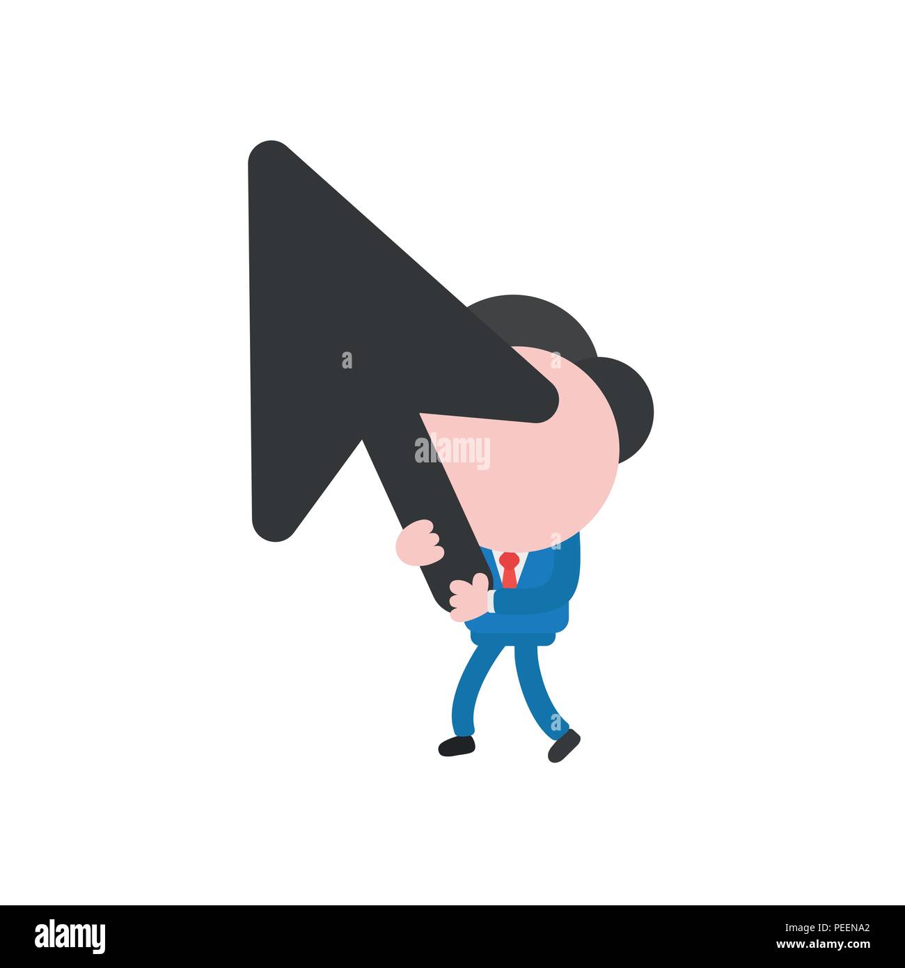 Vector illustration of businessman character walking and holding black ...