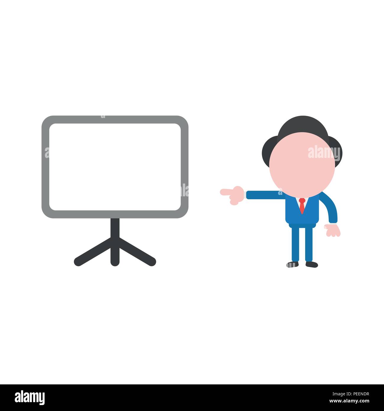 Vector illustration of businessman character pointing blank ...