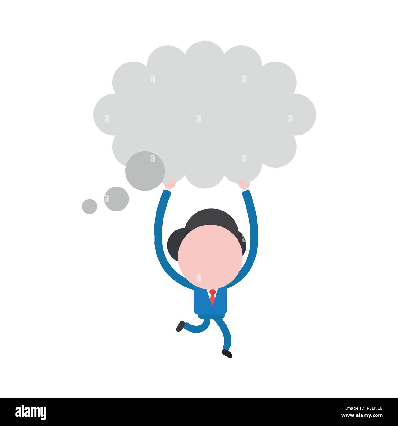 Vector illustration of businessman character running and holding up ...