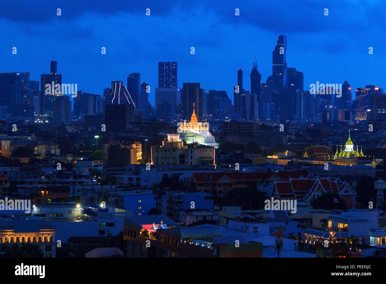 Golden pagoda of Wat Saket Temple / Golden Mount Temple public landmark ...