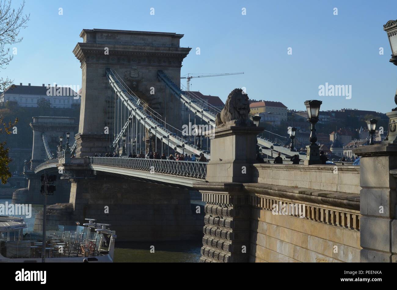 Chain Bridge in Budapest, Hungary, built in 1849 - one of the largest ...
