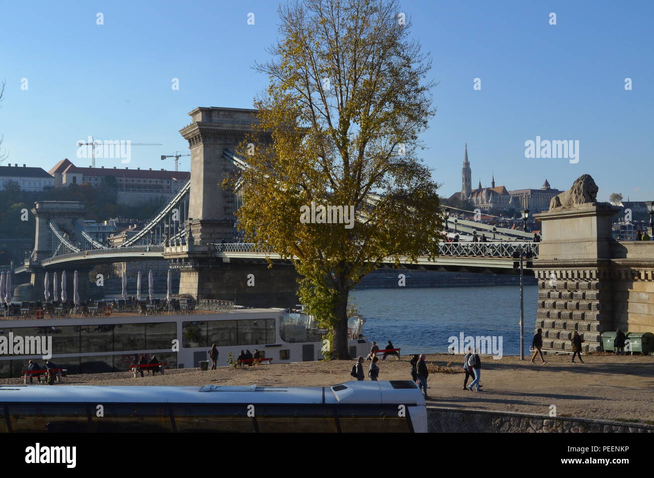 Chain Bridge in Budapest, Hungary, built in 1849 - one of the largest ...