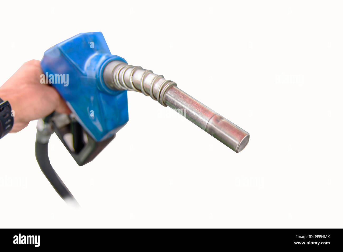 Oil dispenser at the car / refuel at oil station Stock Photo - Alamy