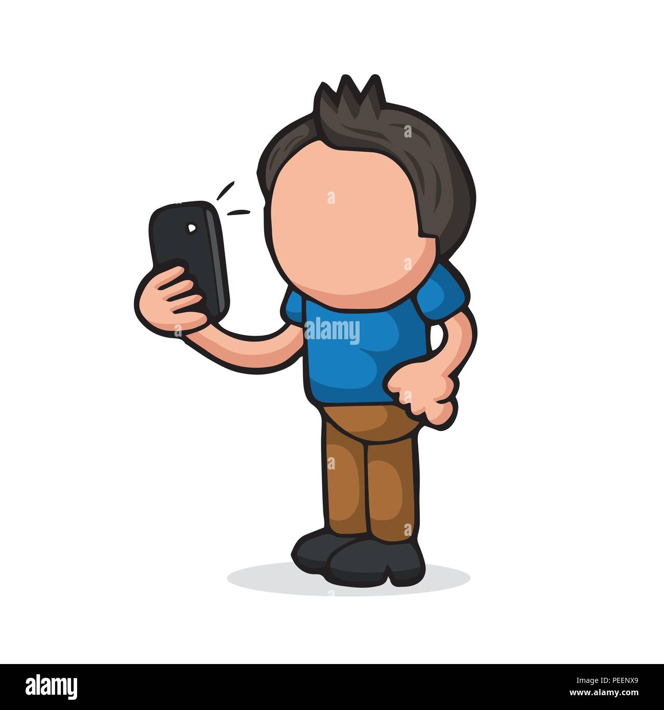 Cartoon boy holding photo camera hi-res stock photography and images ...