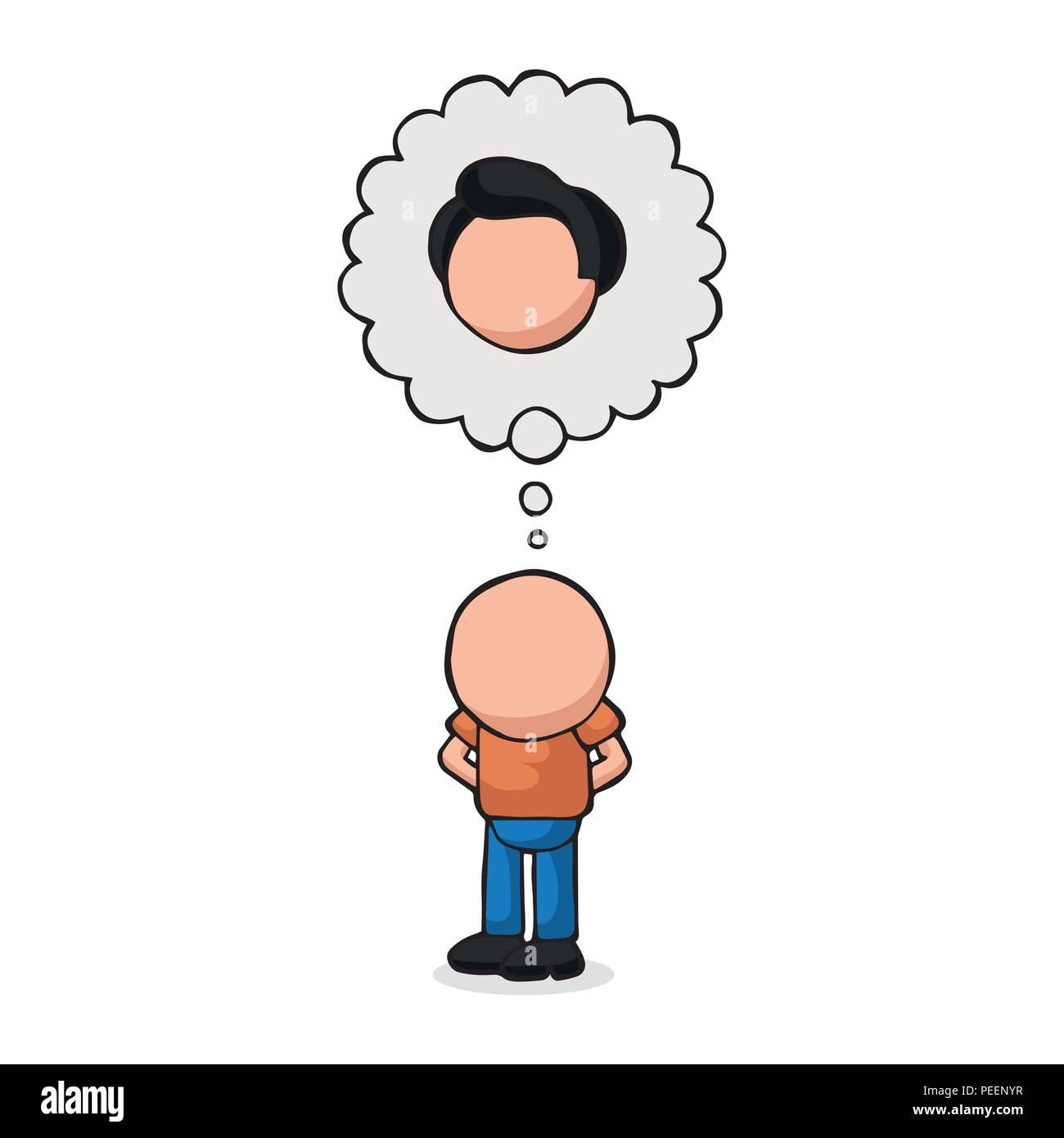 Man Looking Into Mirror Cartoon Stock Photos & Man Looking Into Mirror ...