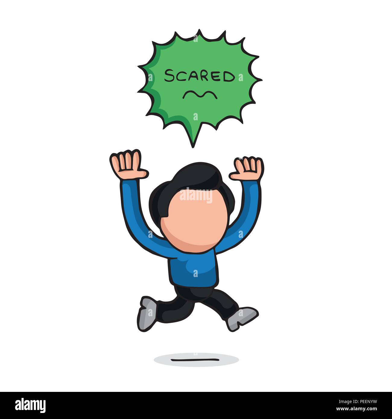Scared Running Man Clip Art