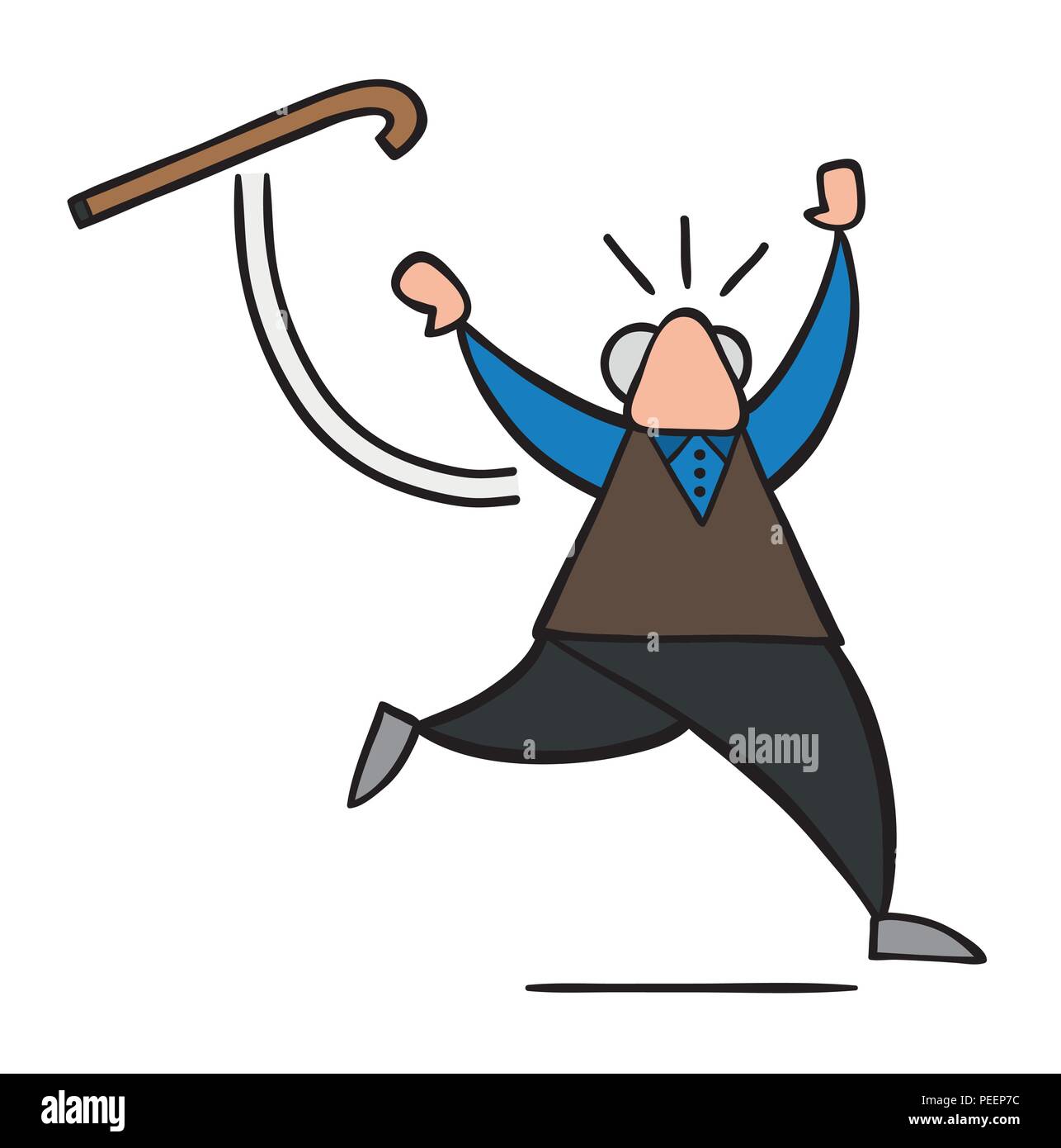 Old man running young Stock Vector Images - Alamy