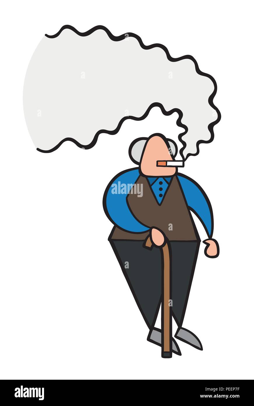 Cartoon Old Man Standing
