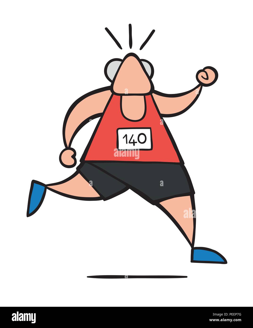 Old man walking stick run Stock Vector Images - Alamy