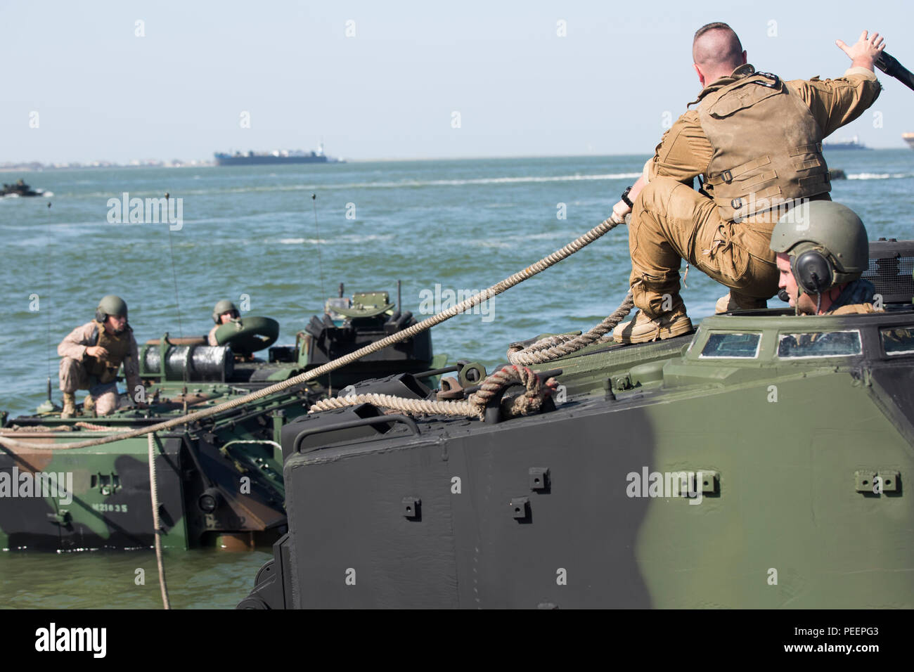 Marines with Company C, 4th Assault Amphibian Battalion, 4th Marine ...