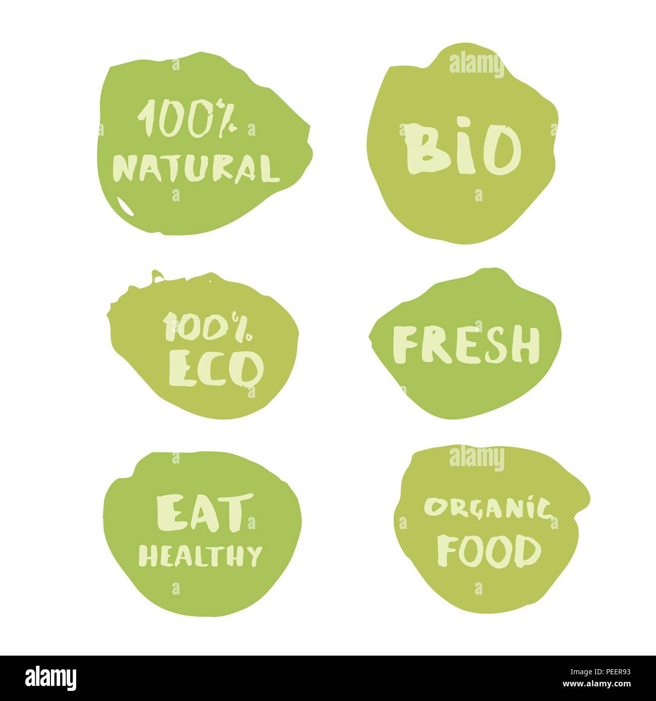 Set of handwritten organic vector doddle lettering. Hand drawn logo ...