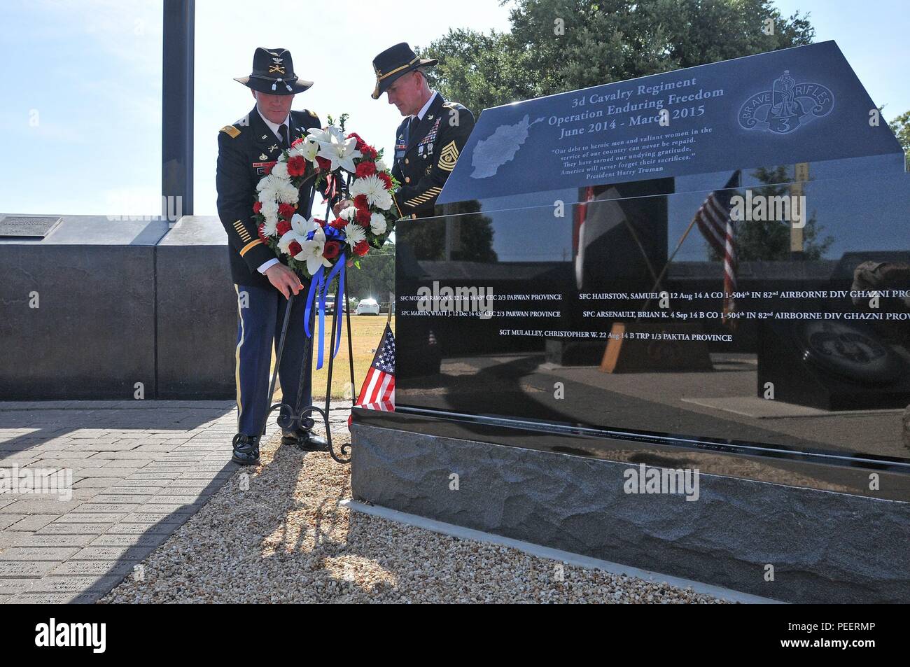 Col. Cameron Cantlon (left) and Command Sgt. Maj. Roger Heinz, the 3rd ...