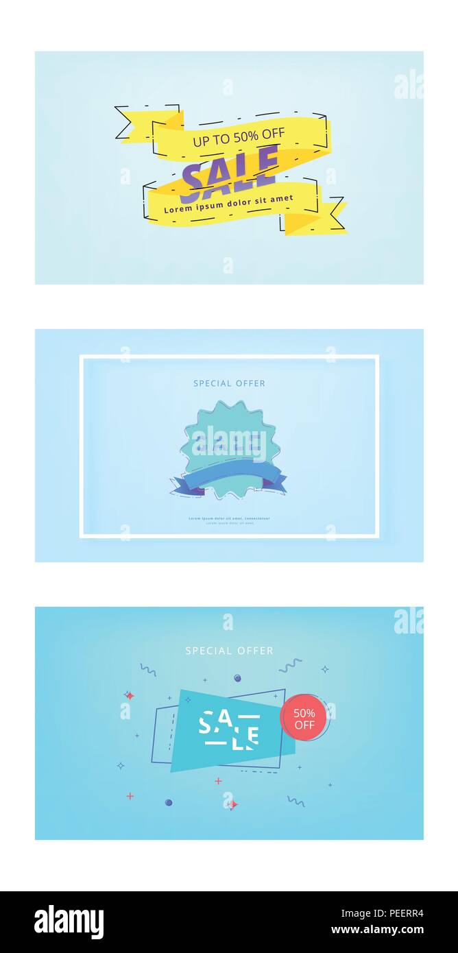 Set of horizontal Sale banners. Vector illustration Stock Vector Image ...