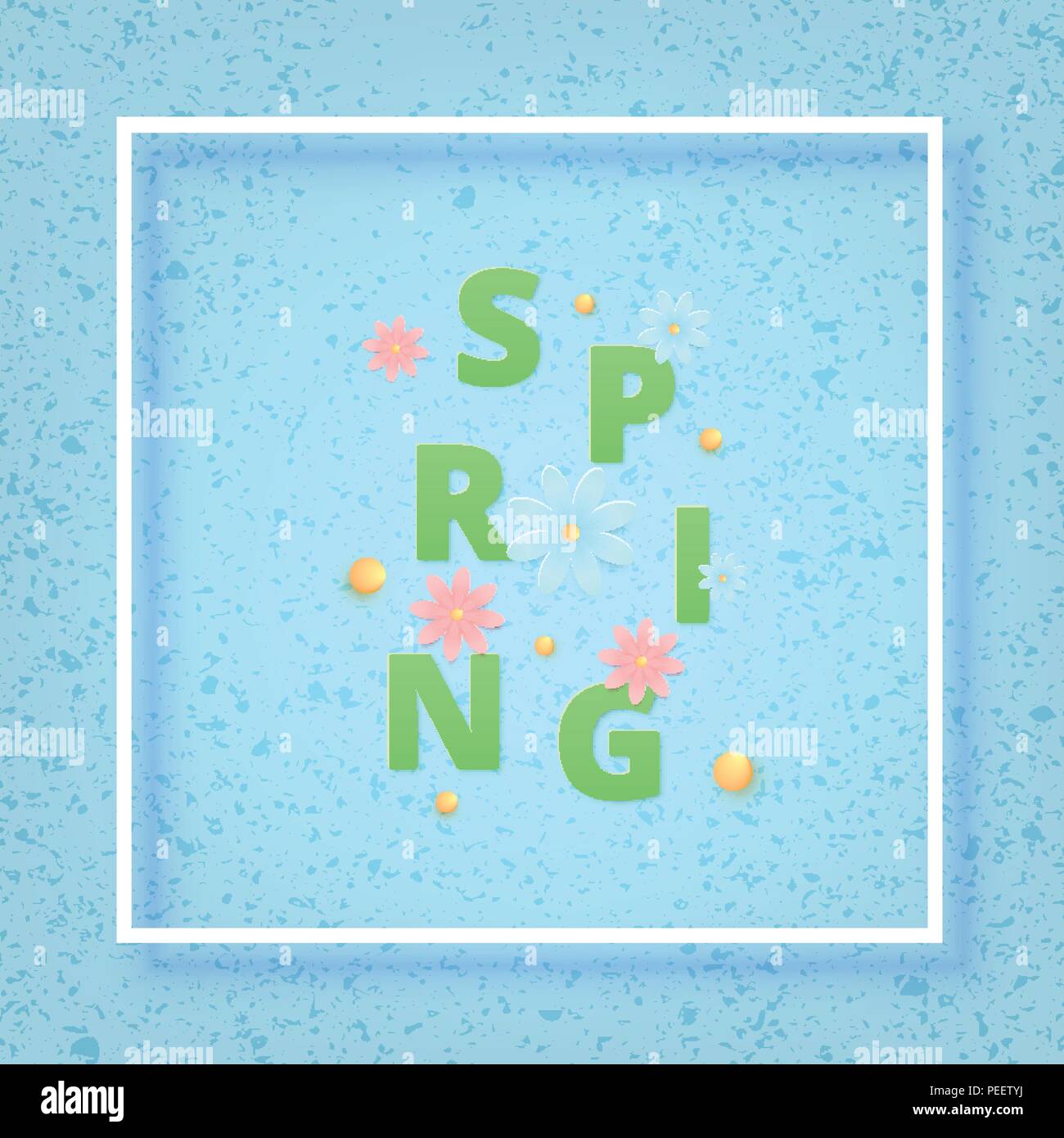 Spring square blue card. Vector illustration Stock Vector Image & Art ...