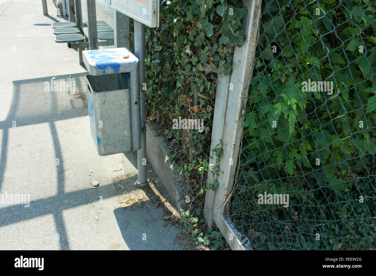 Bus Stop Stuttgart Village Germany near the bus stop and street with ...