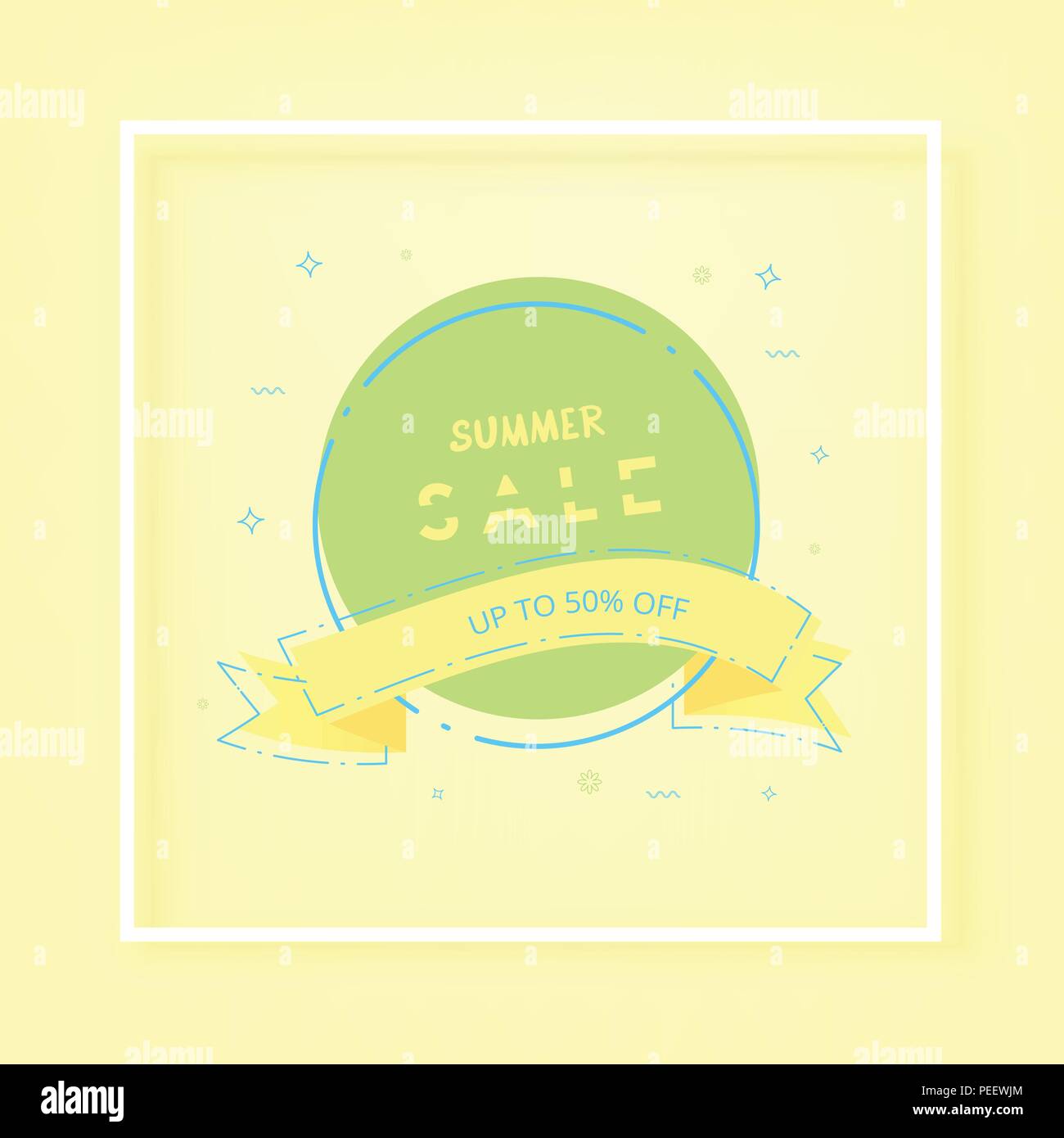 Summer Sale square banner. Vector Illustration Stock Vector Image & Art ...