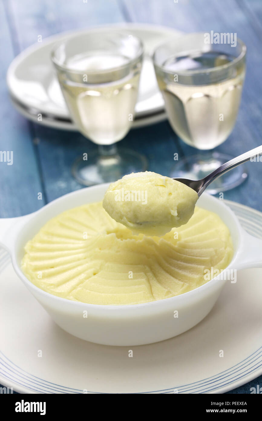homemade smooth creamy potato puree, french side dish Stock Photo - Alamy