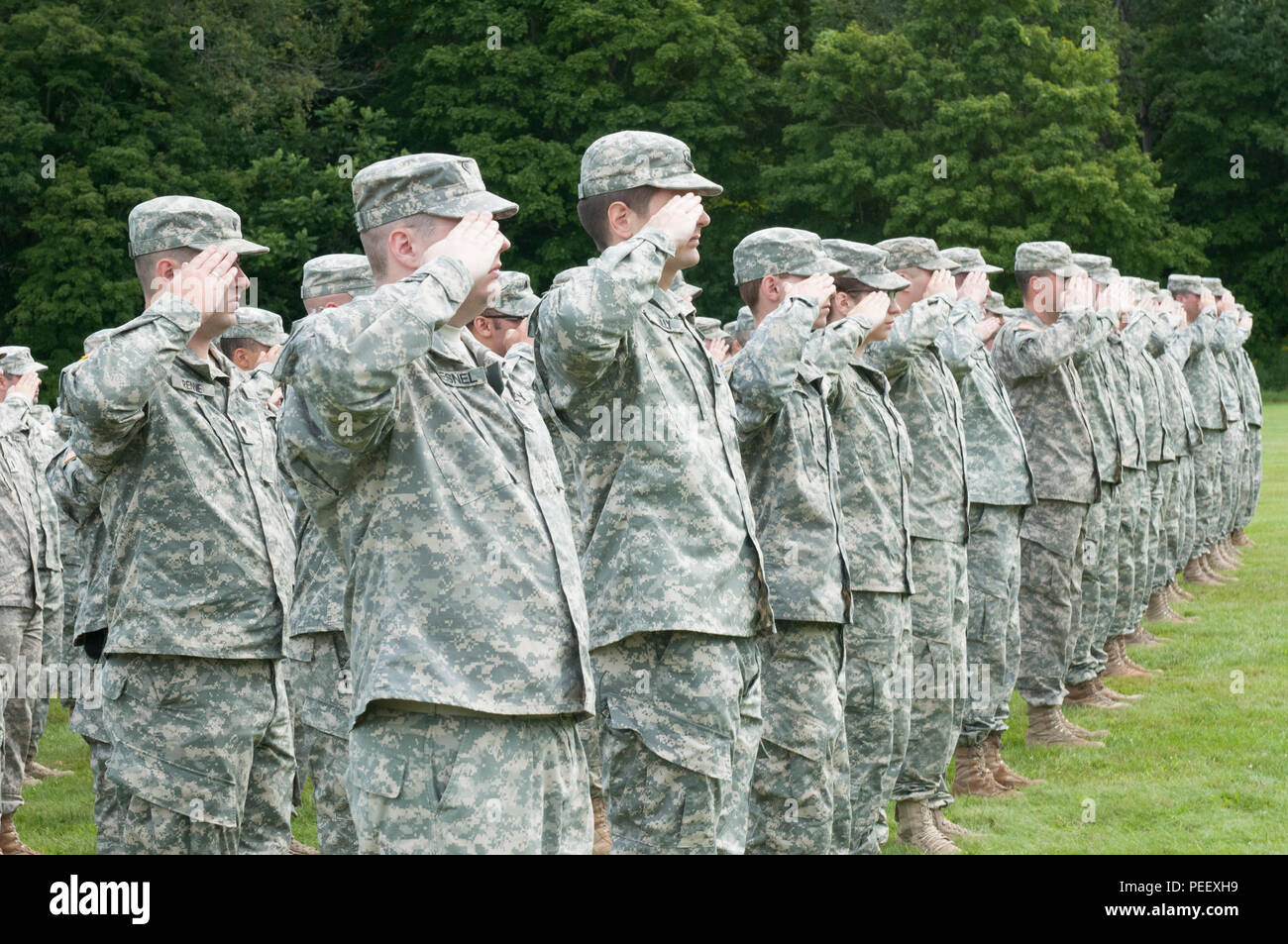 The 86th Infantry Brigade Combat Team (Mountain) Soldiers salute during ...