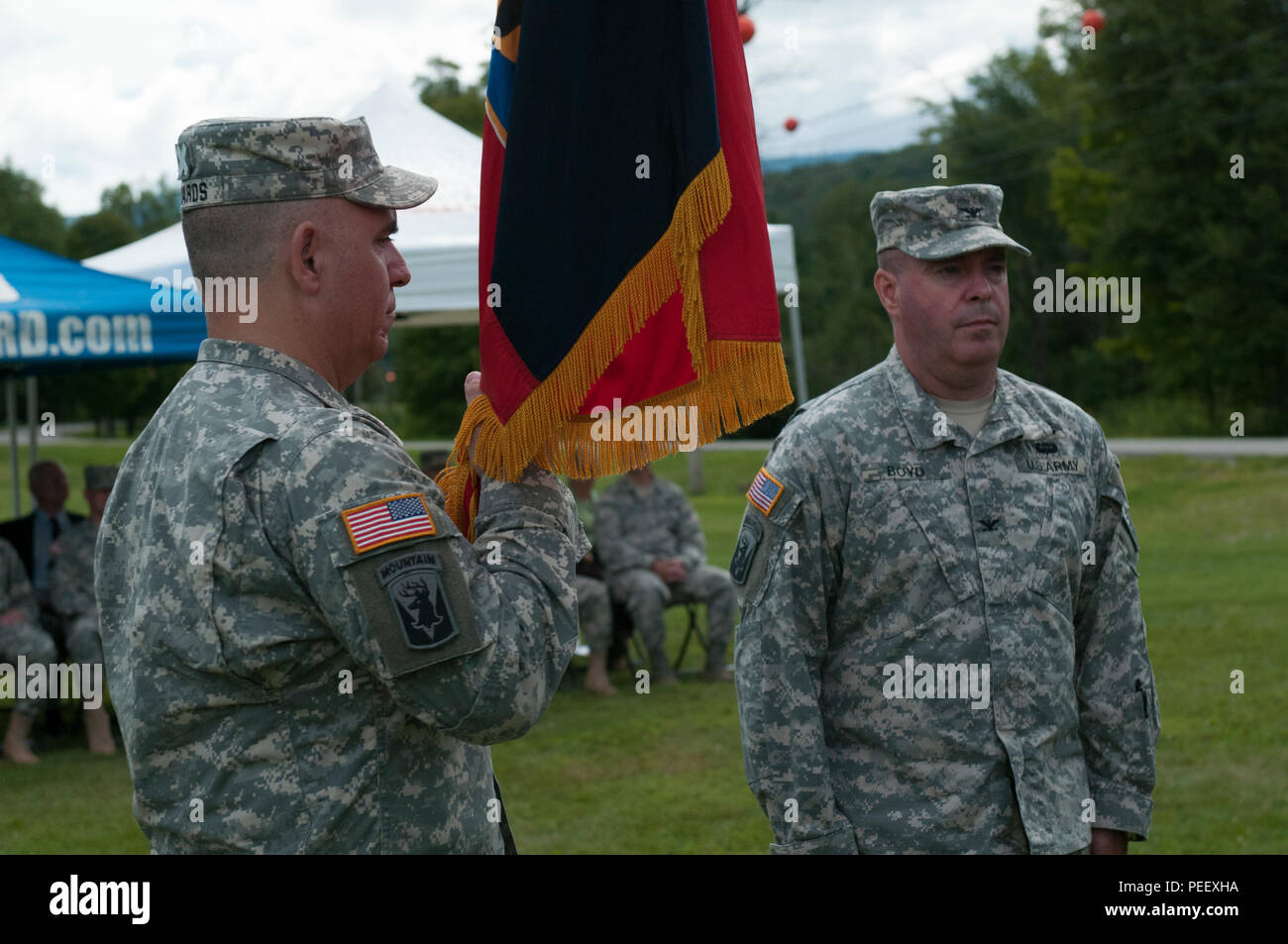 Command Sgt. Maj. Paul Edwards (left), 86th Infantry Brigade Combat ...