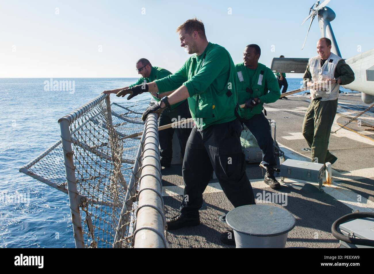PACIFIC OCEAN (Aug. 9, 2015) -- Sailors assigned to the Raptors of ...