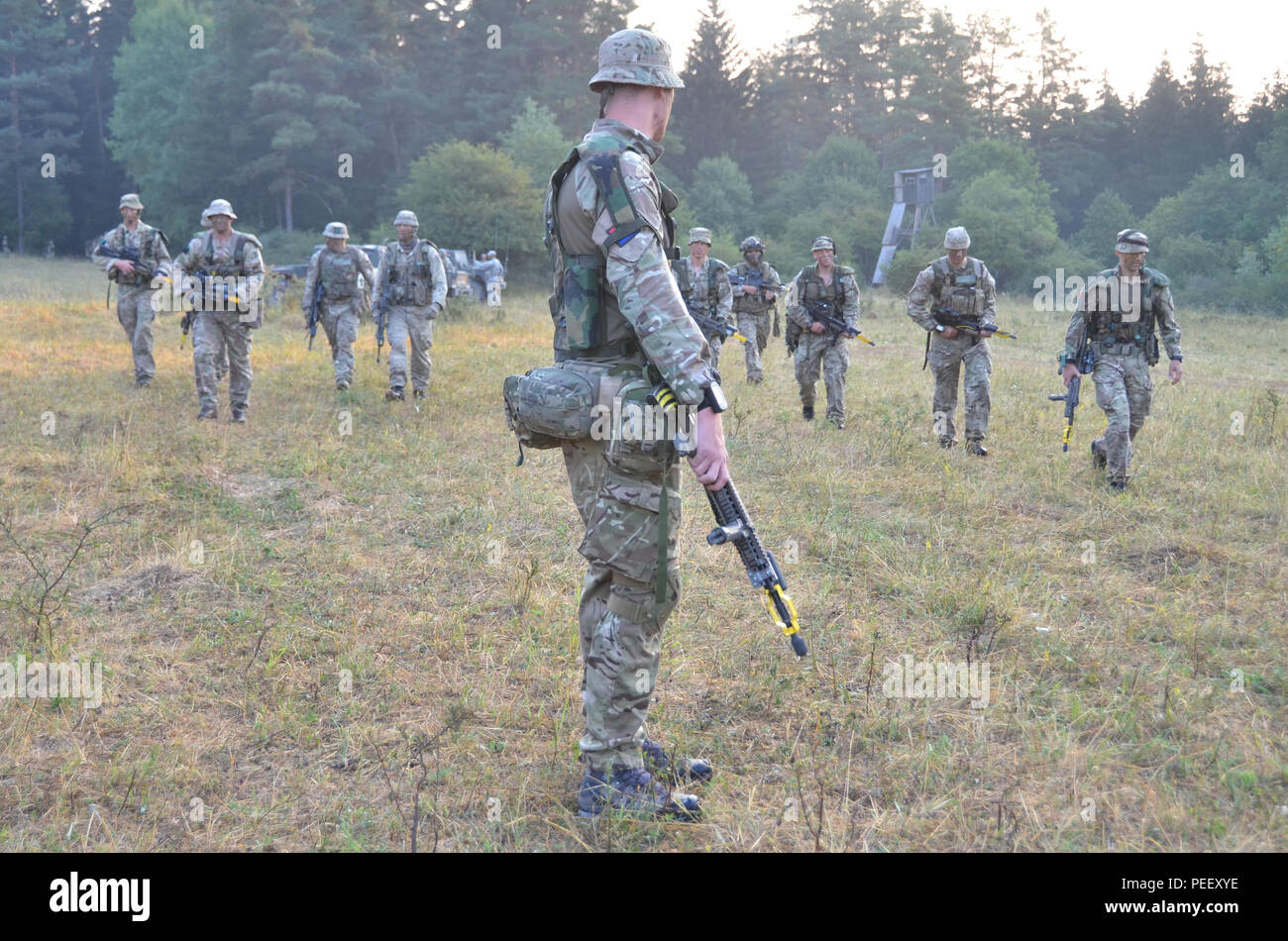 British soldiers of Charlie Company, 1st Battalion, Royal Anglian ...