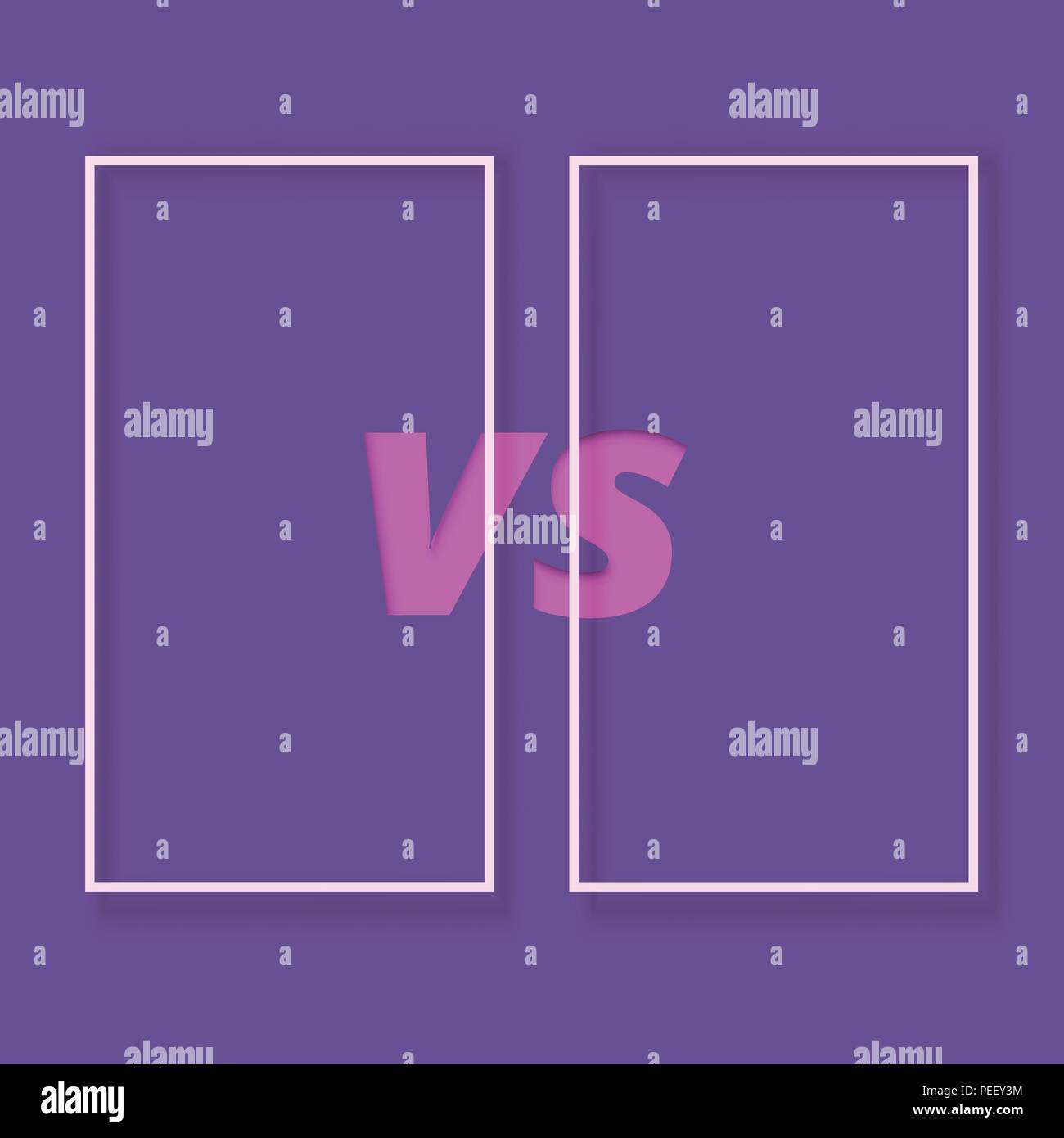 Versus banner. VS screen with frames. Paper cut effect. Element for ...