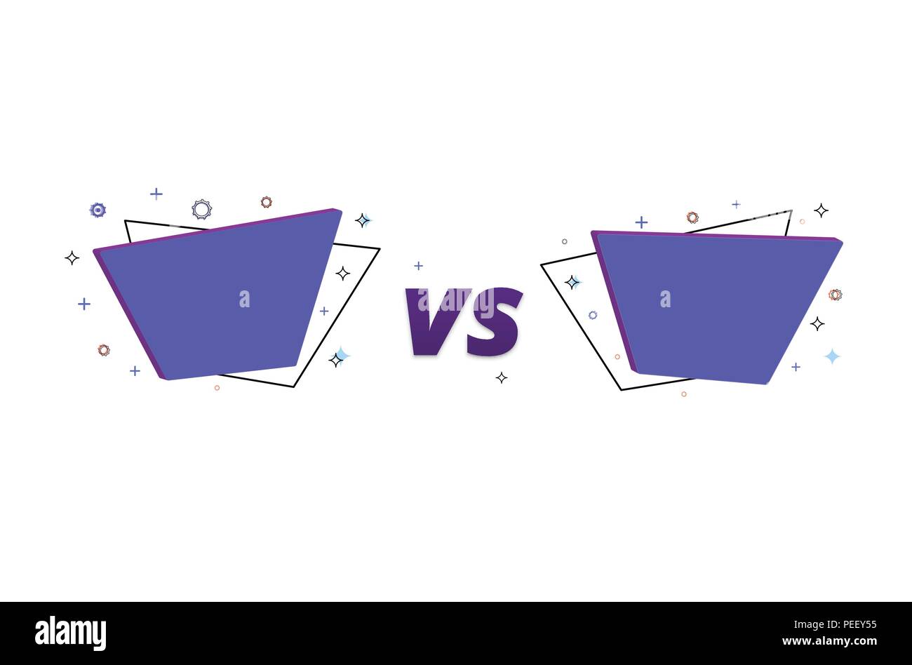 Versus. VS letters with geometric frames isolated on white background ...