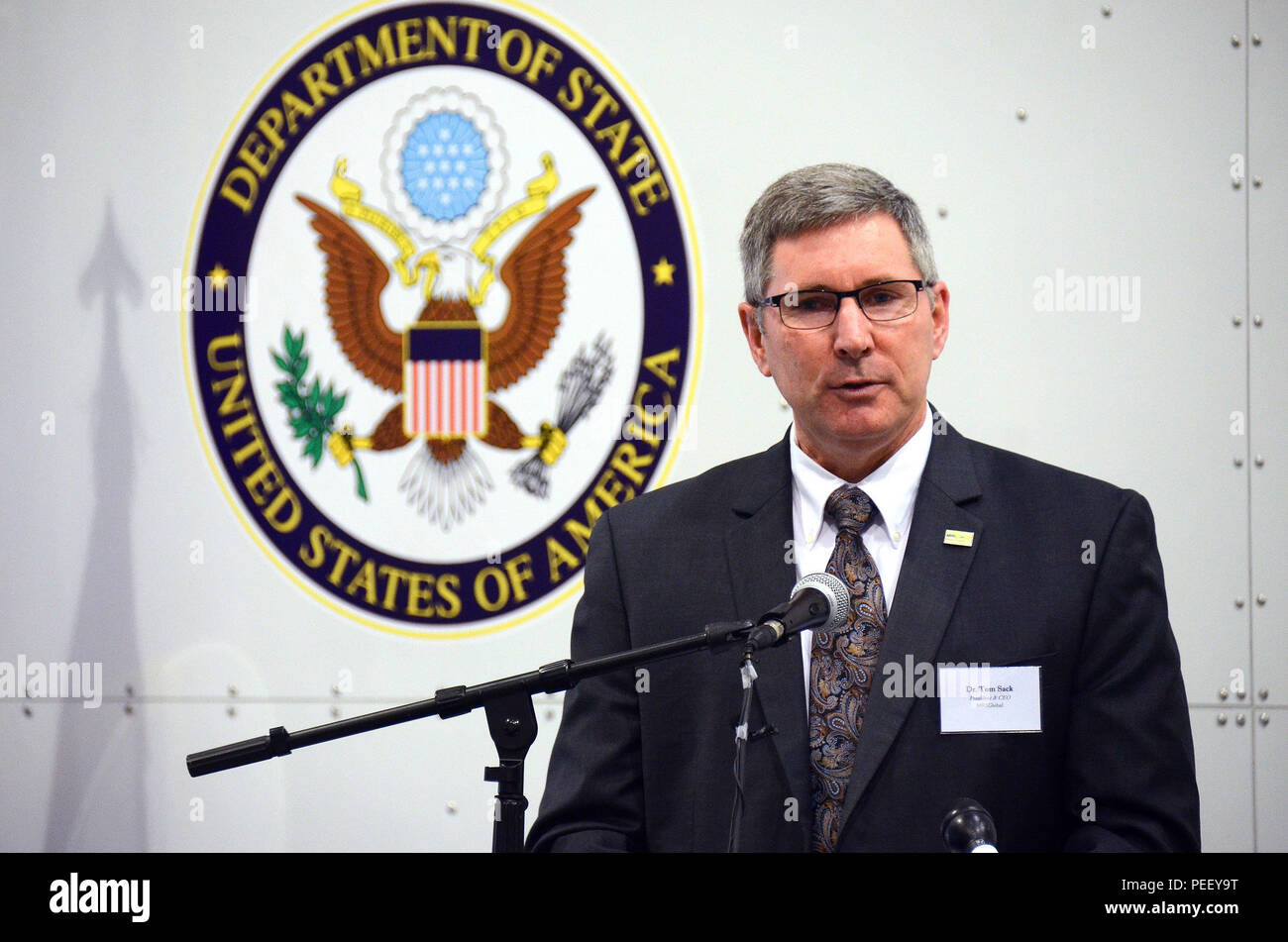 Dr. Tom Sack, president and chief executive officer MRIGlobal, gives ...