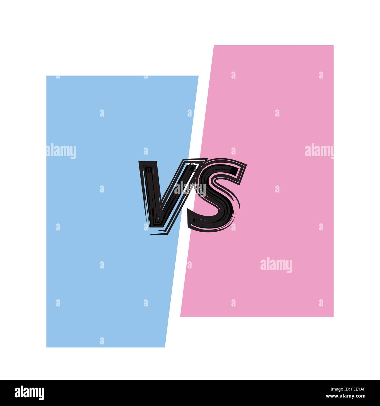 VS screen. Versus sign on divided background. Decorative battle cover ...