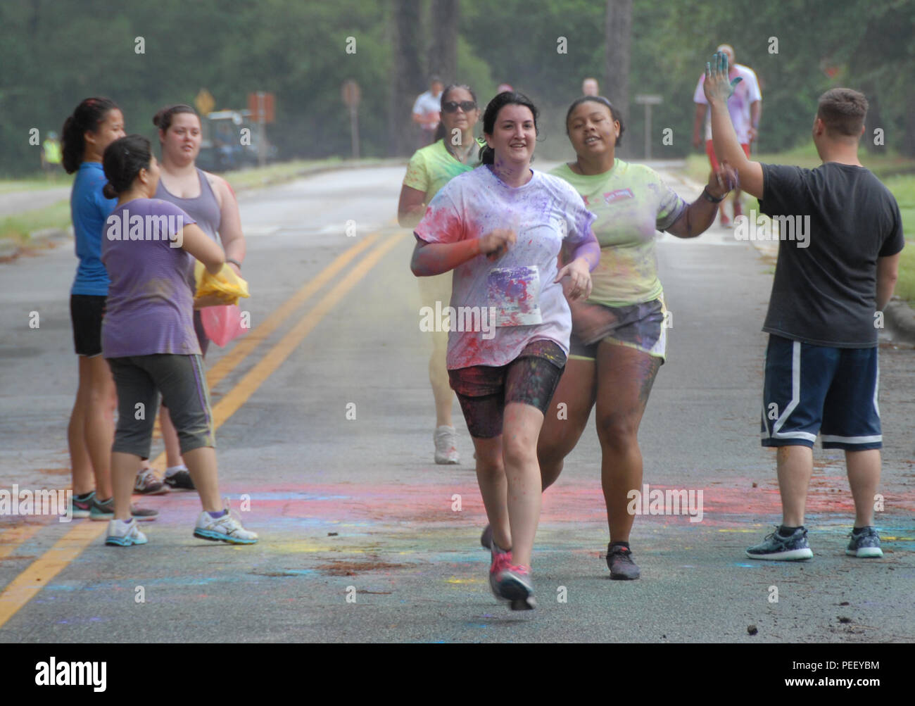The participants are about to finish the Diversity 5K Color Run after ...