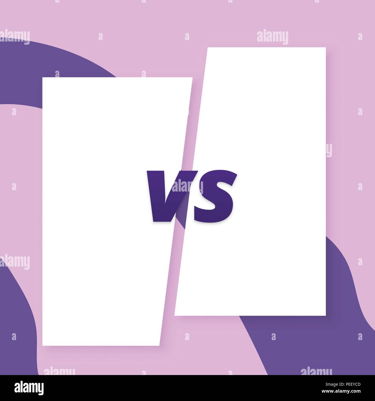 VS screen. Versus sign on divided background. Decorative battle cover ...